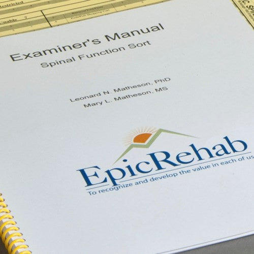 Spinal Function Sort Examiners Manual – Matheson Development